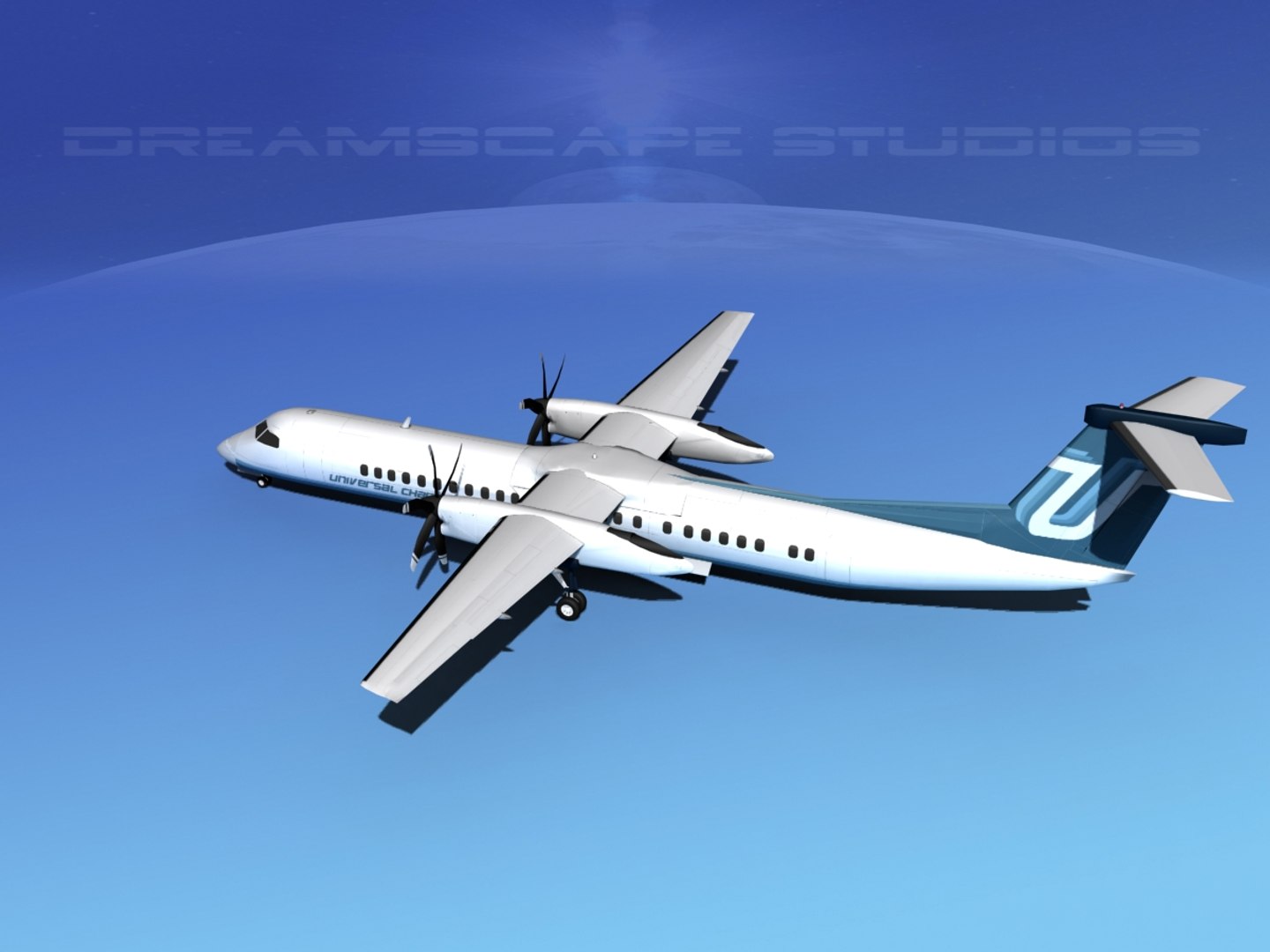 3d Dhc-8-400 400 Model