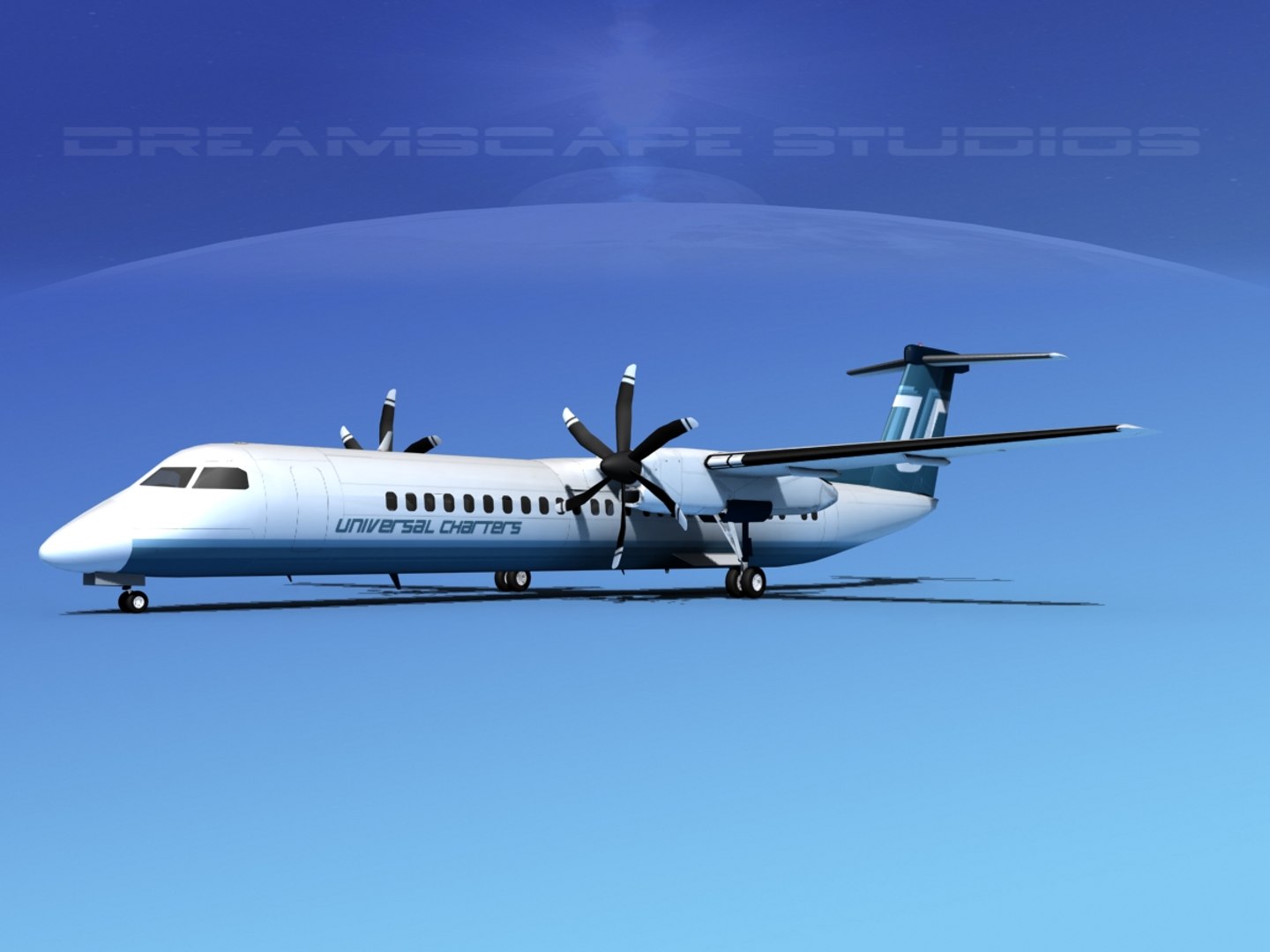 3d Dhc-8-400 400 Model