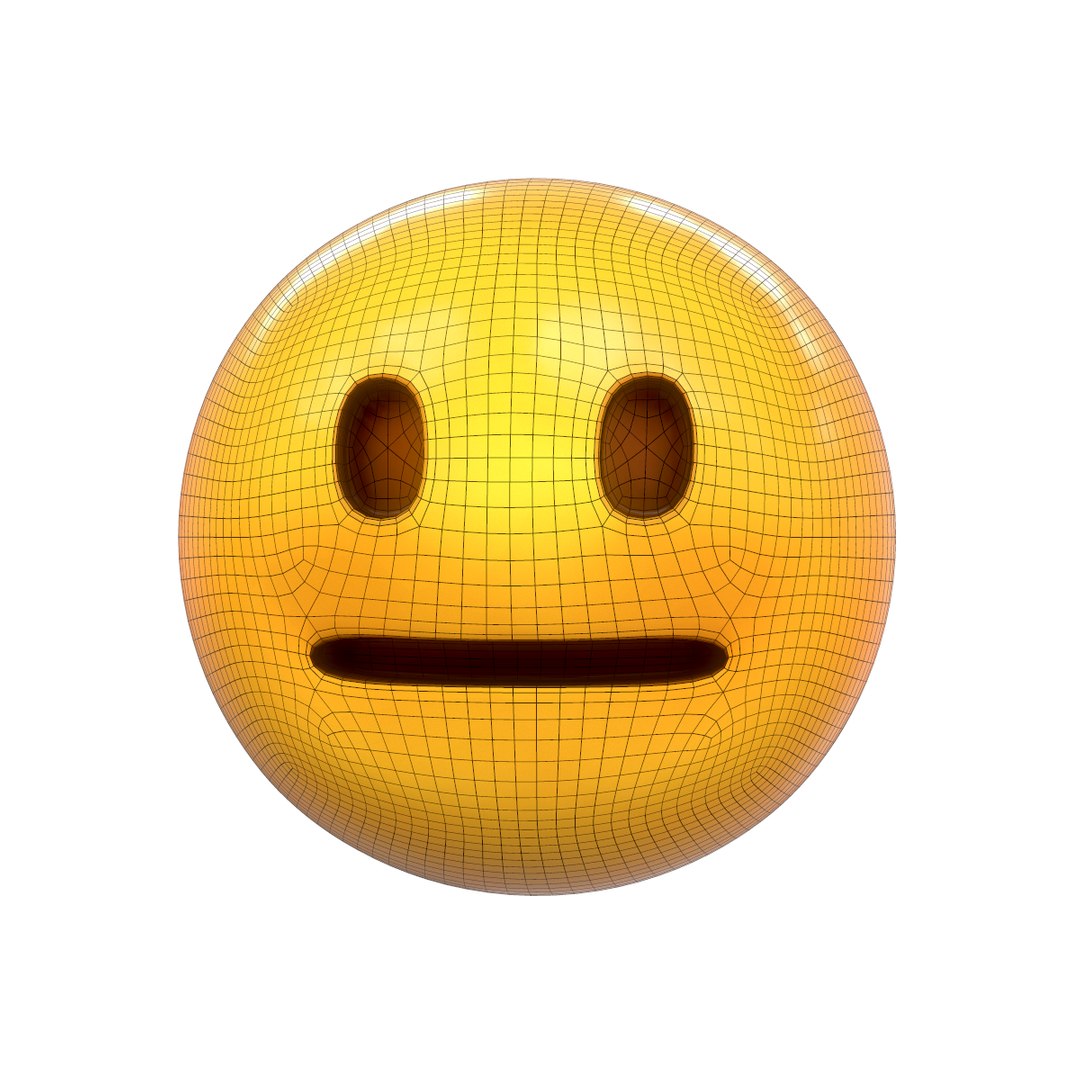 3D Emoji Neutral Face - TurboSquid 1400874