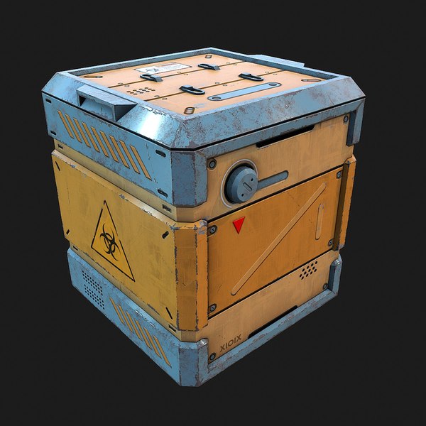 sci-fi metal crate 3d model