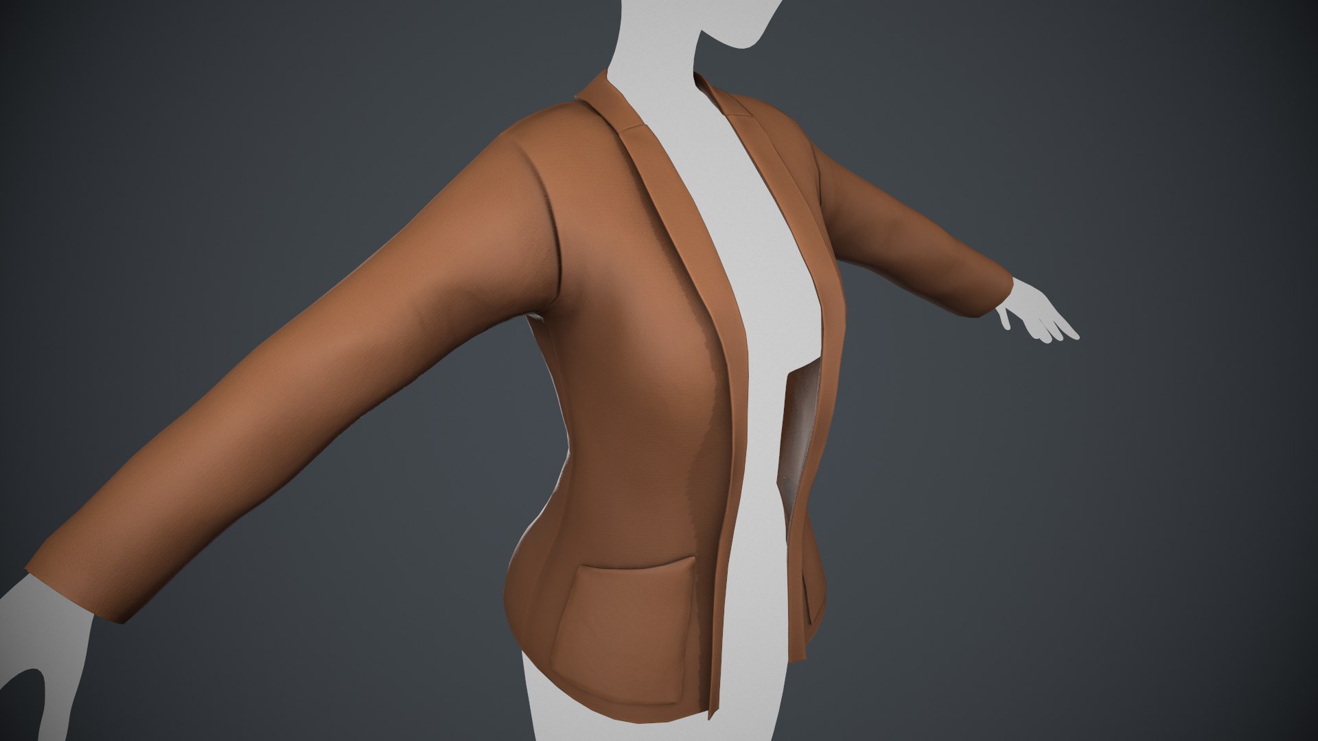 Female Brown Jacket Style 2 3D Model - TurboSquid 1927218