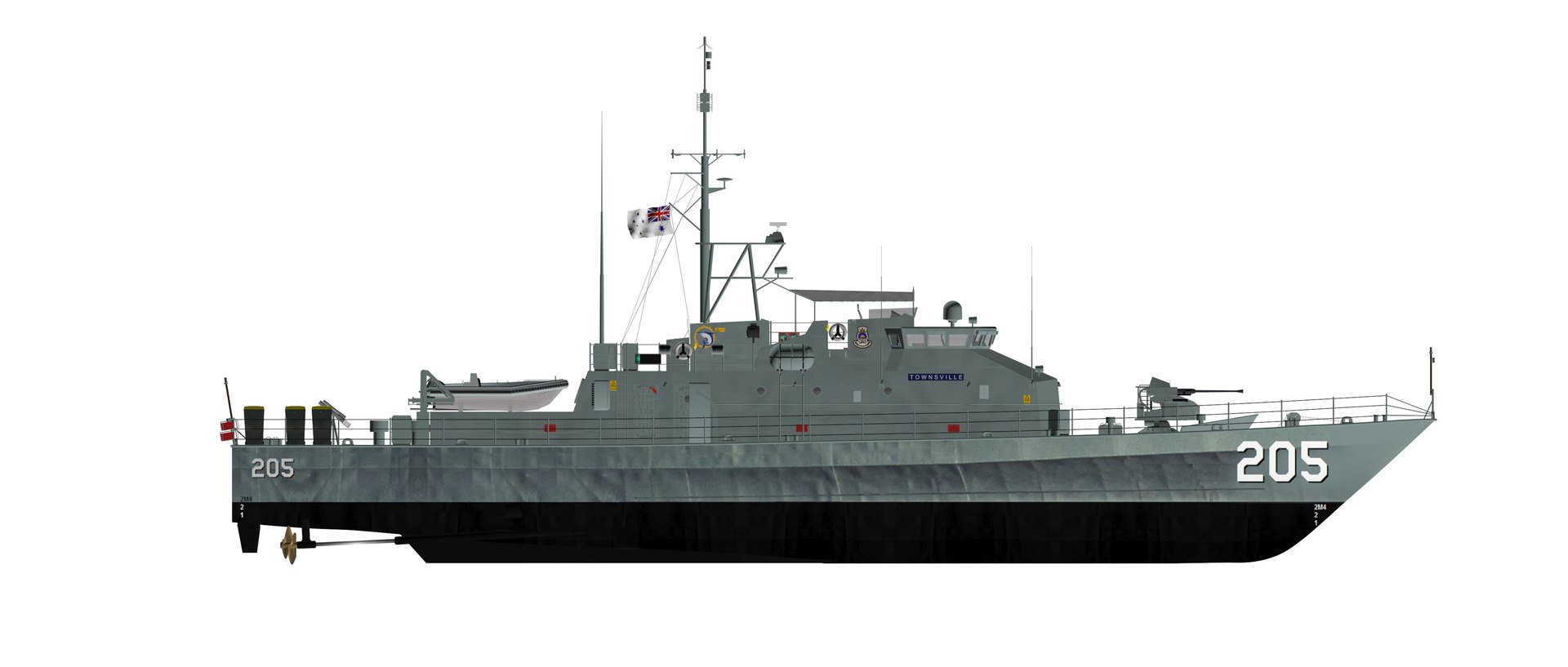 Fremantle Class Patrol Boat - HMAS Townsville Model - TurboSquid 2039767