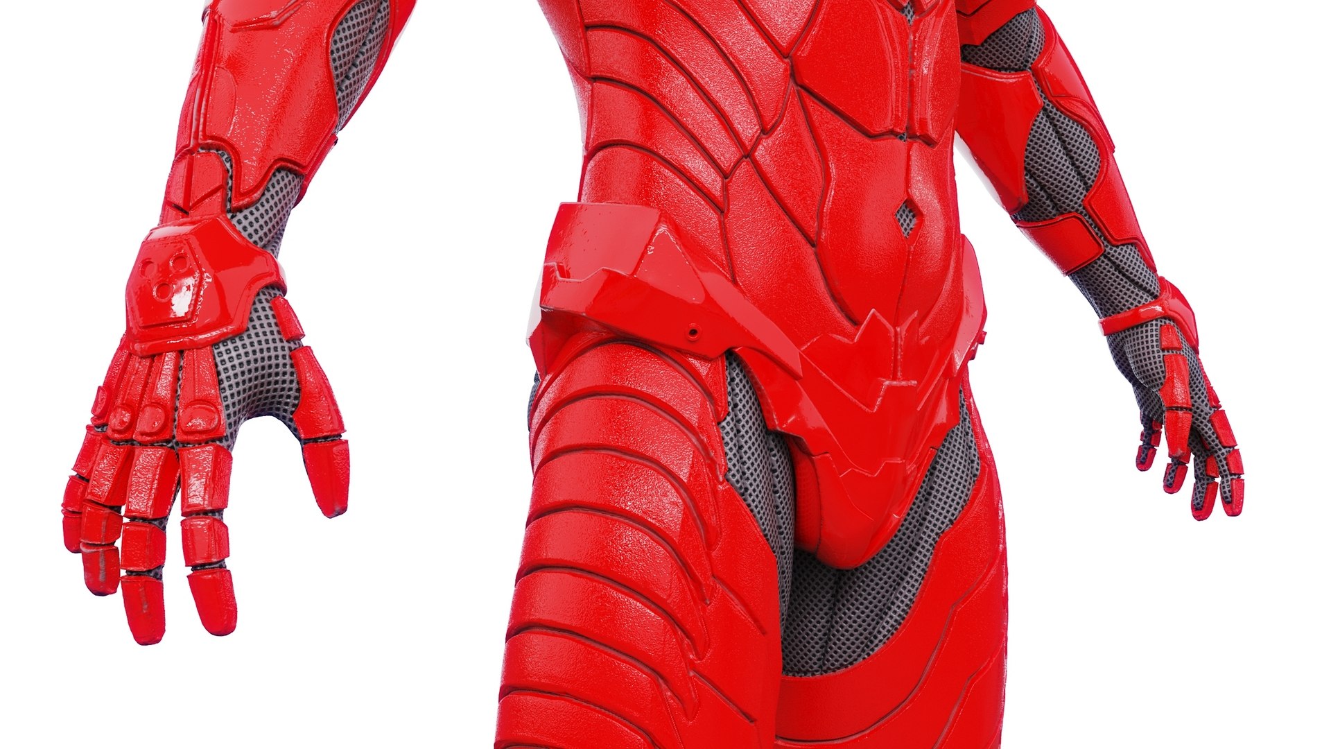 3D Futuristic Segmented Armor Soldier Red Model - TurboSquid 2255014