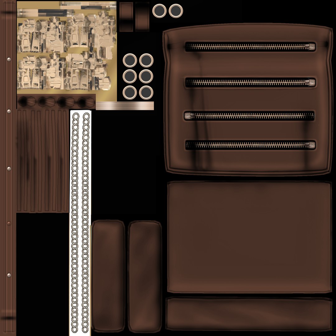 3D Leather and Chain Cross-Body Strap Shoulderbag model - TurboSquid ...