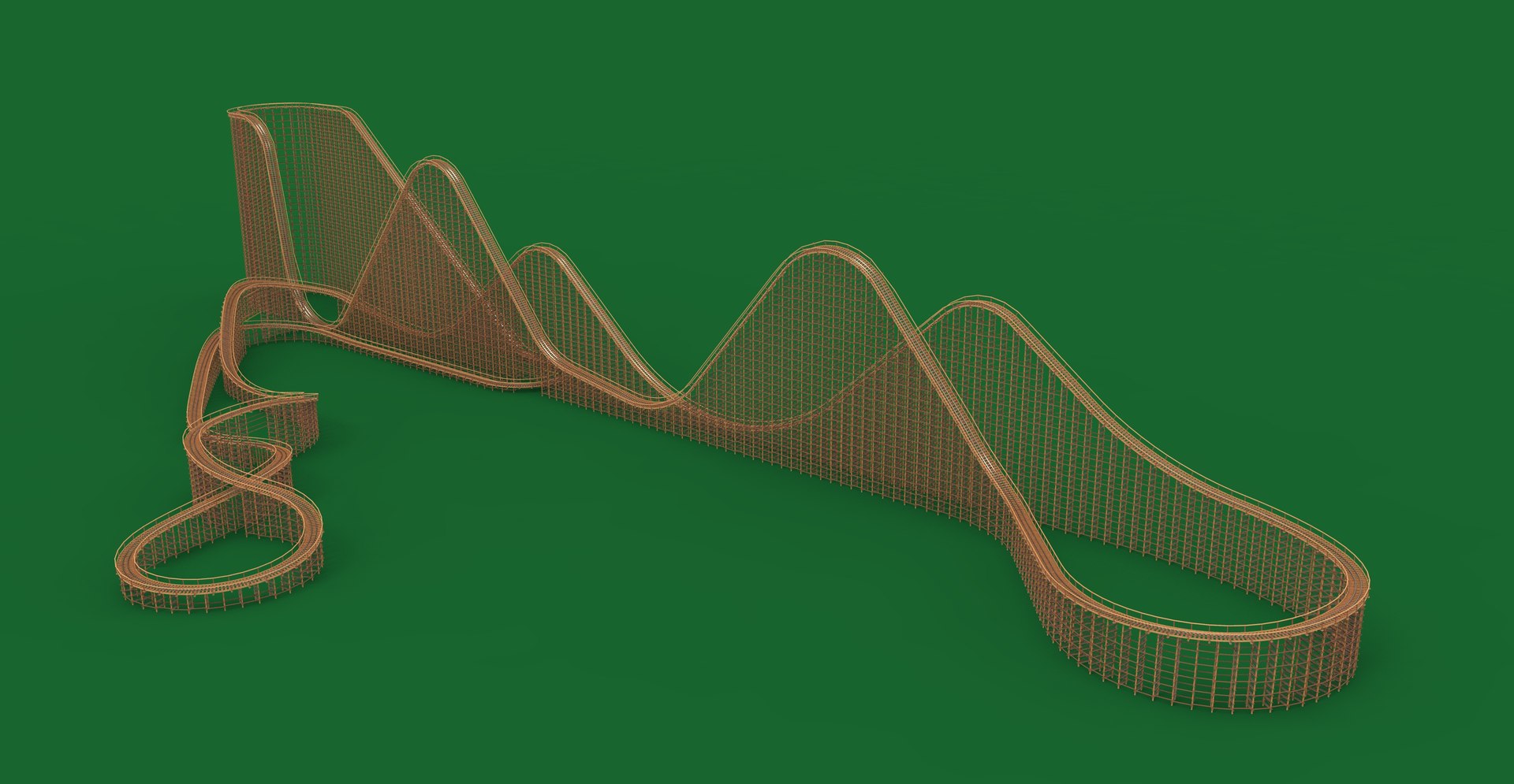 Wooden Roller Coaster Model - TurboSquid 1551124