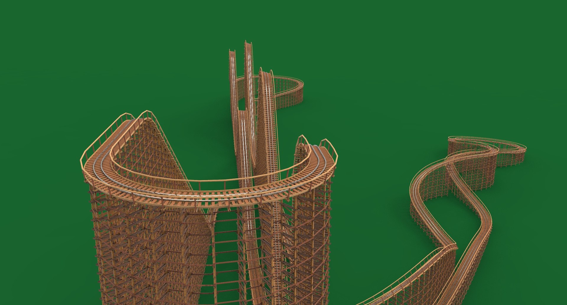 Wooden Roller Coaster Model - TurboSquid 1551124