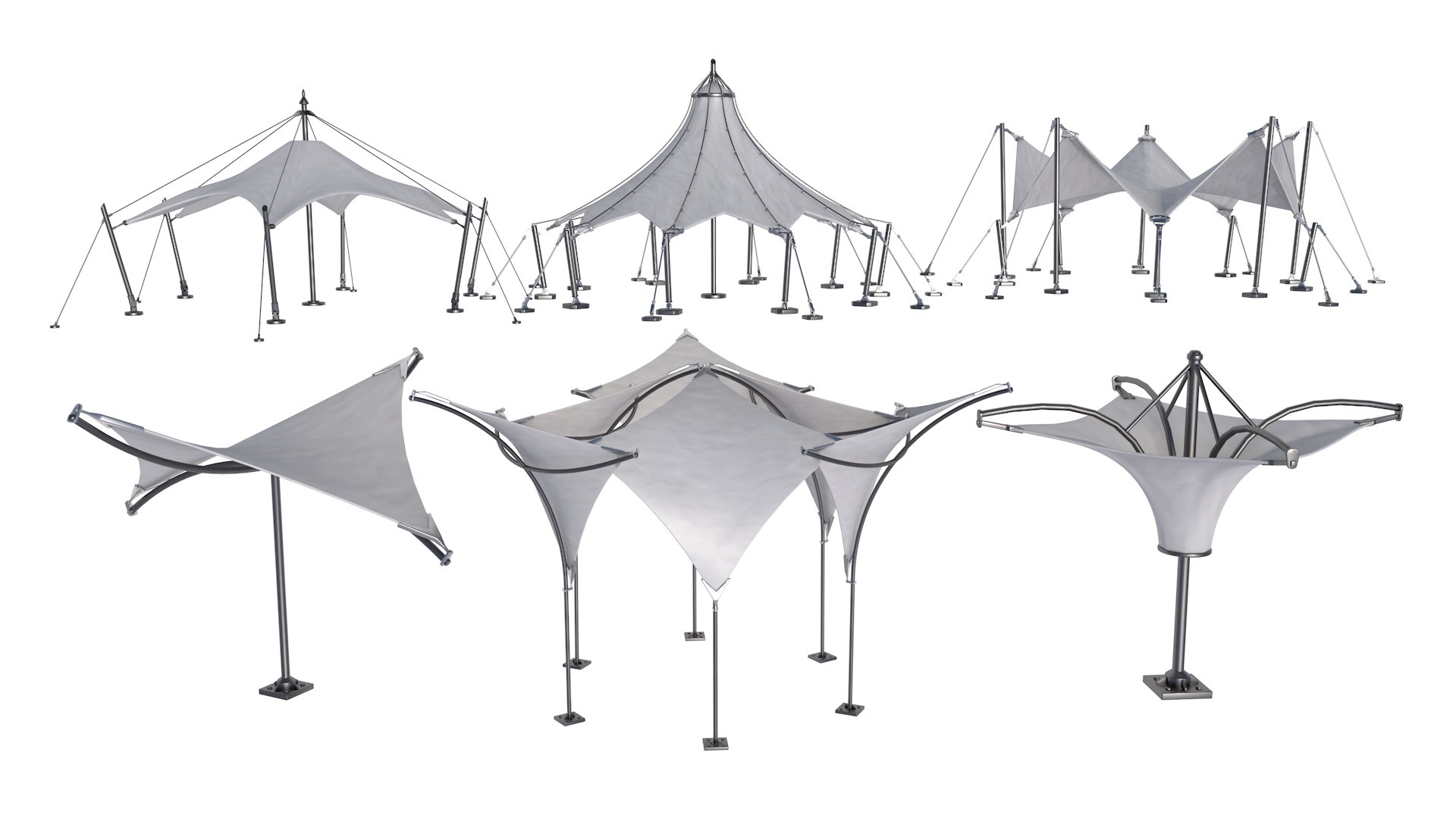 Tensile Structures Collection 3D Model - TurboSquid 2068122