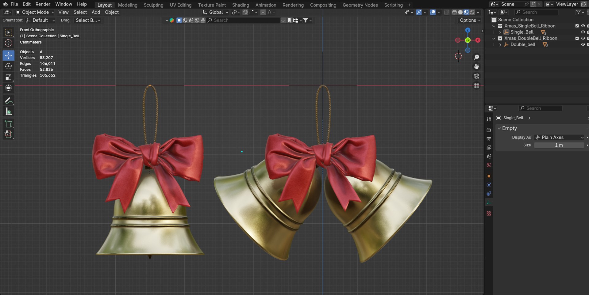 3D Christmas Bell - TurboSquid 2314719