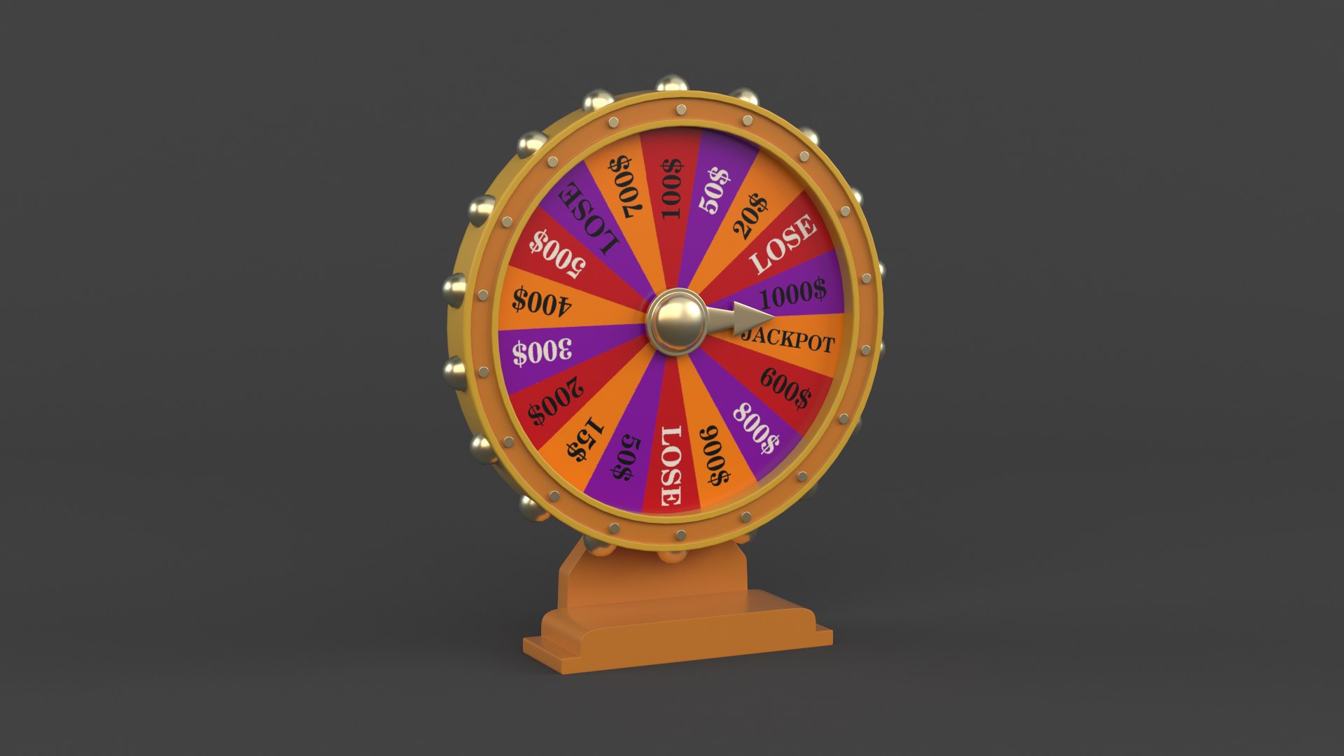 3D Wheel Of Fortune Model - TurboSquid 2260069