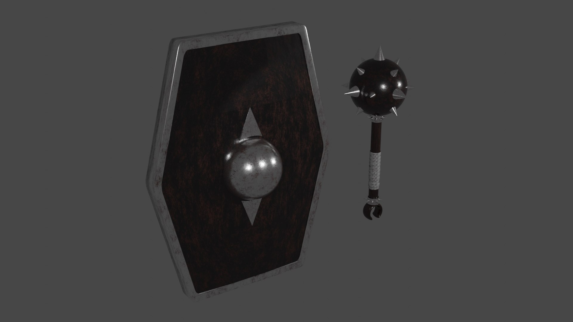 3D Hammer And Shields Rusty Model - TurboSquid 1982765