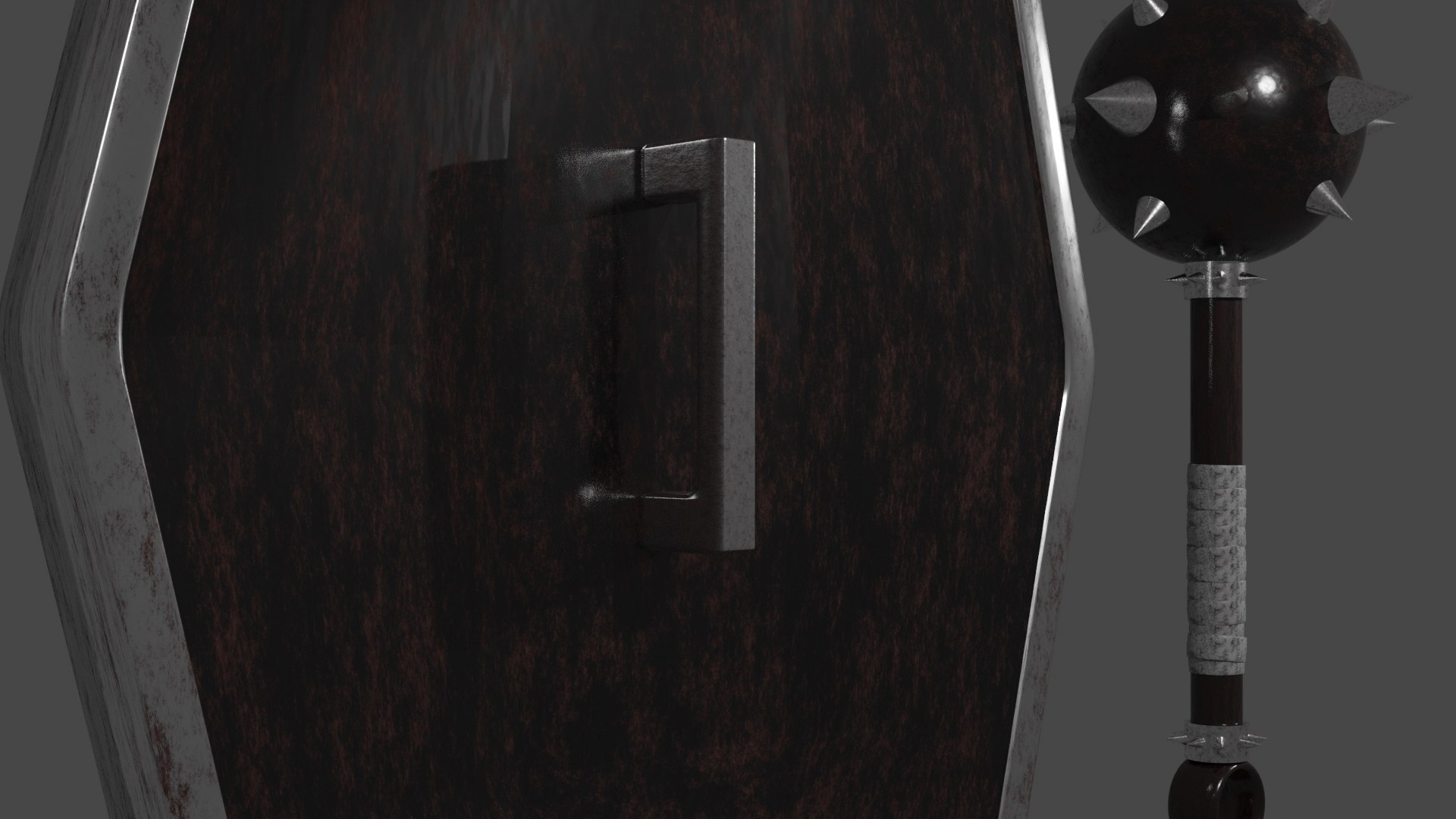 3D Hammer And Shields Rusty Model - TurboSquid 1982765