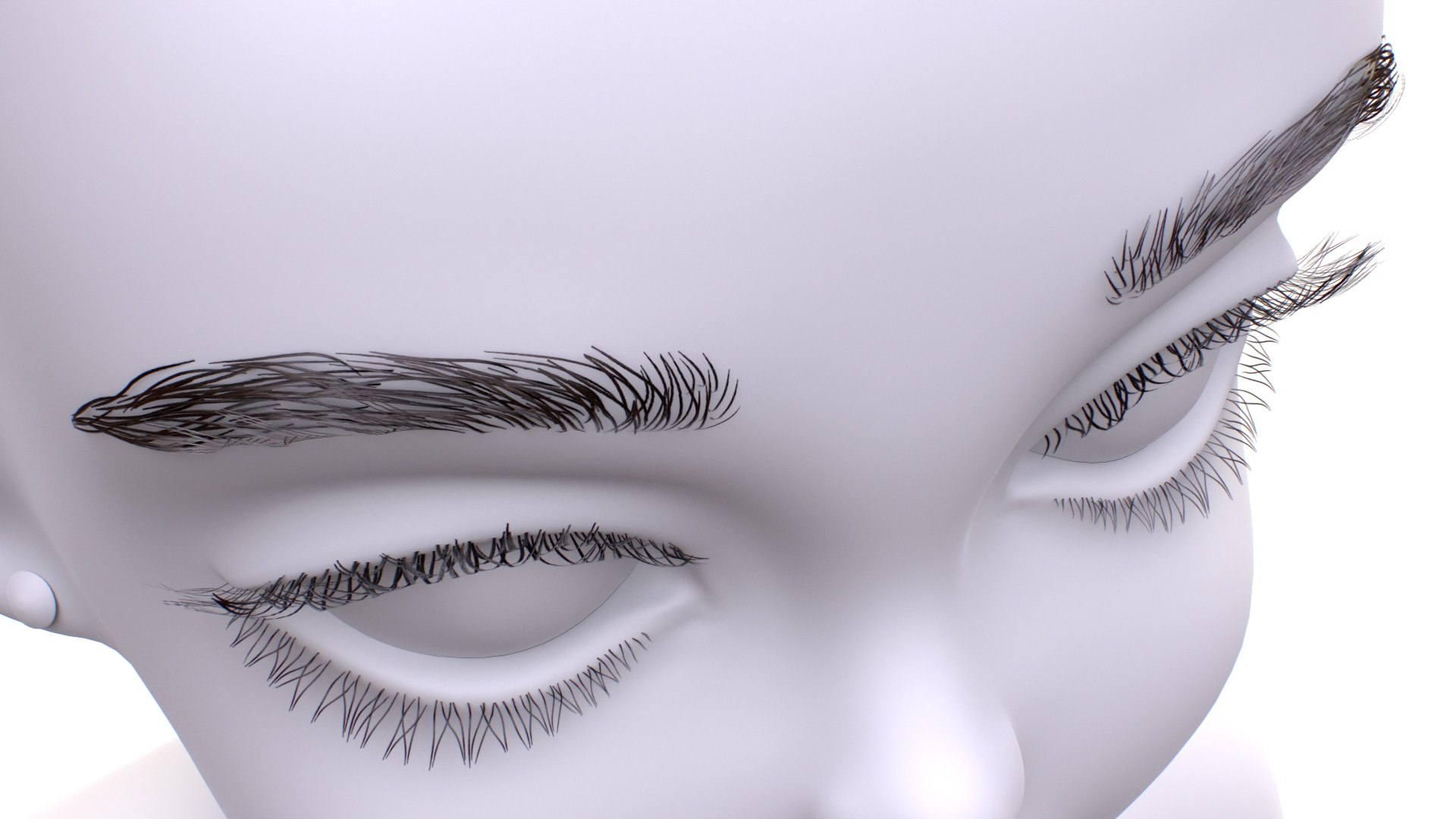 Girl Eyebrows Eyelashes 3D Model - TurboSquid 1912805