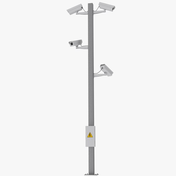modelo 3d Poste de cámaras de seguridad - TurboSquid 2260649