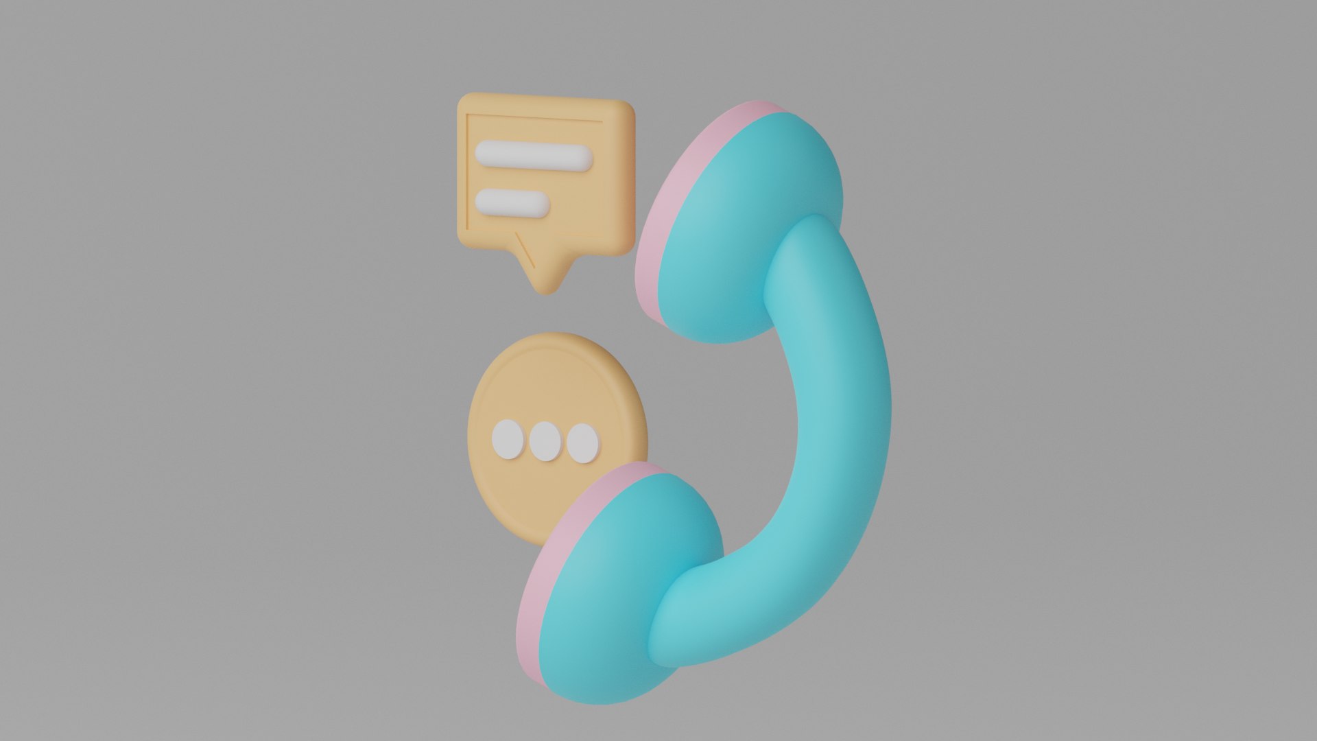 3D Cartoon Telephone Voice Message Icon - TurboSquid 2175928