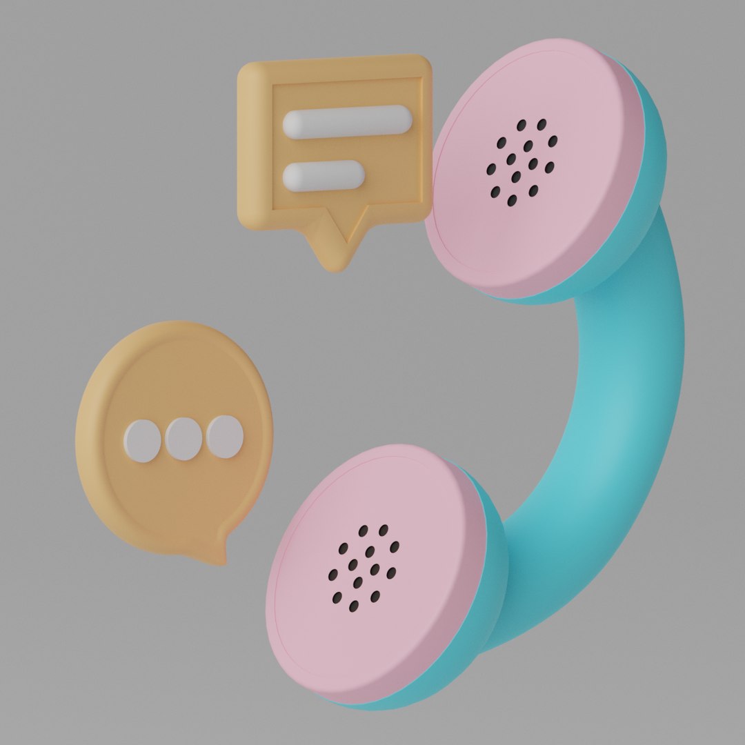 3D Cartoon Telephone Voice Message Icon - TurboSquid 2175928