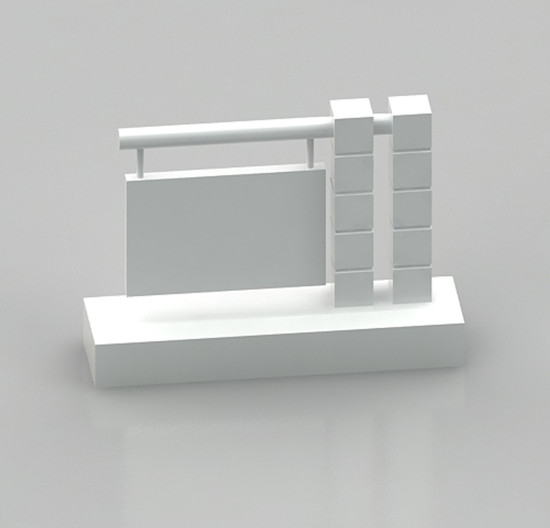 3d Model Monument Sign Style 8