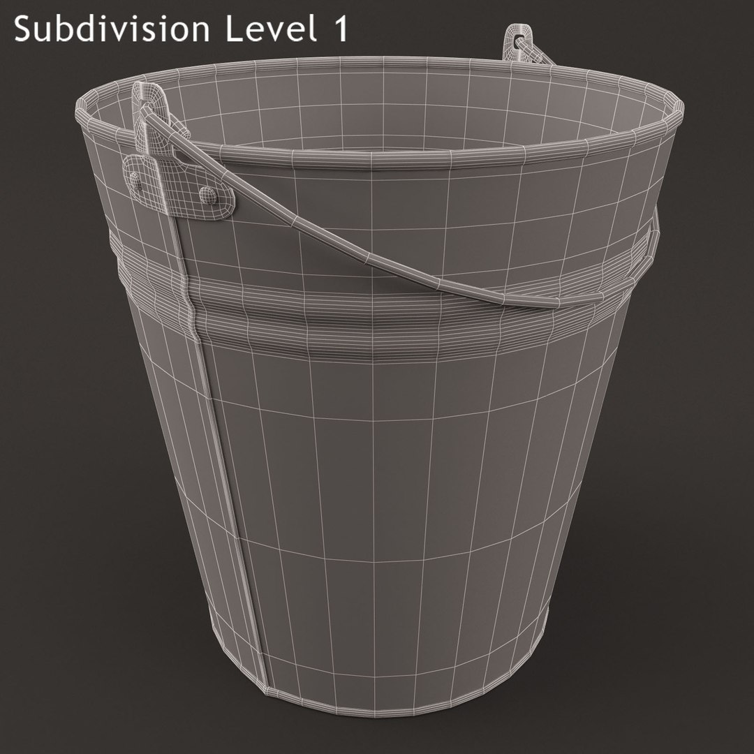 3d model of bucket aluminium metall