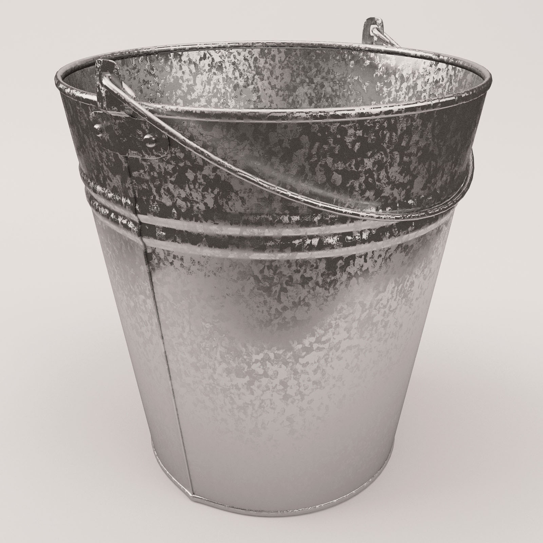 3d model of bucket aluminium metall