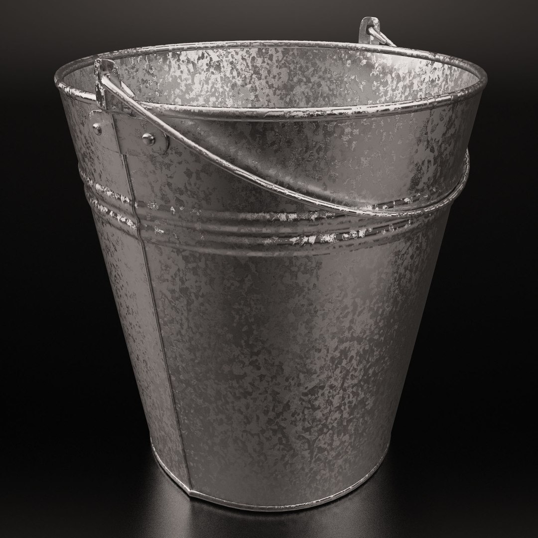 3d model of bucket aluminium metall