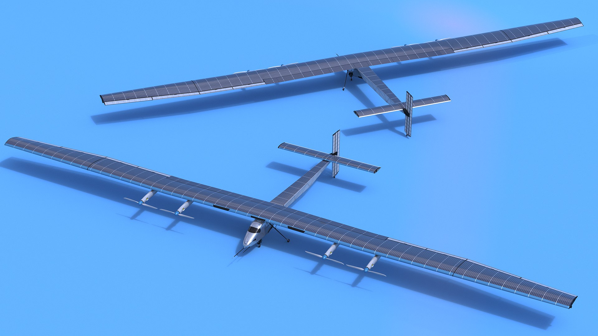 Solar Cargo Airplane Blue 3D - TurboSquid 2269691