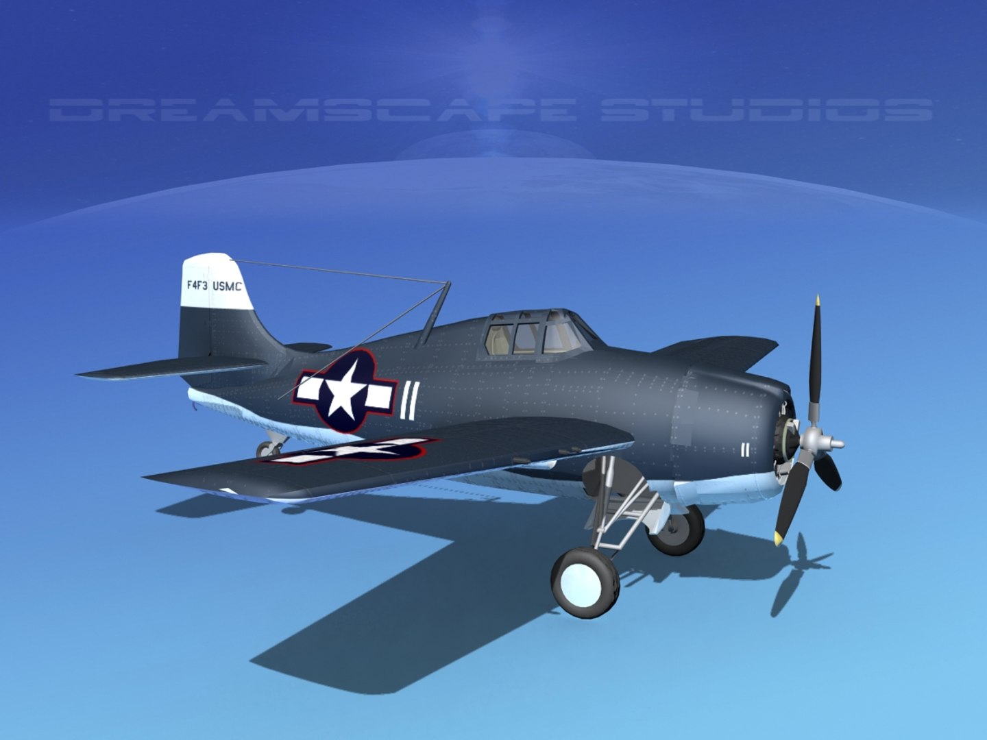 Grumman F4f-3 Fighter Aircraft Obj