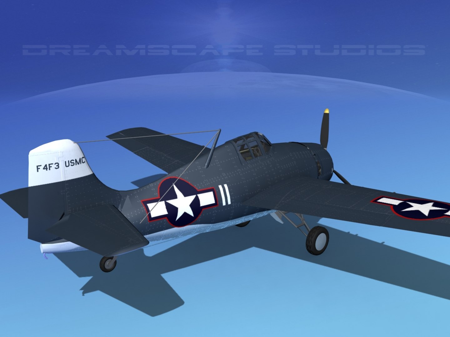 Grumman F4f-3 Fighter Aircraft Obj