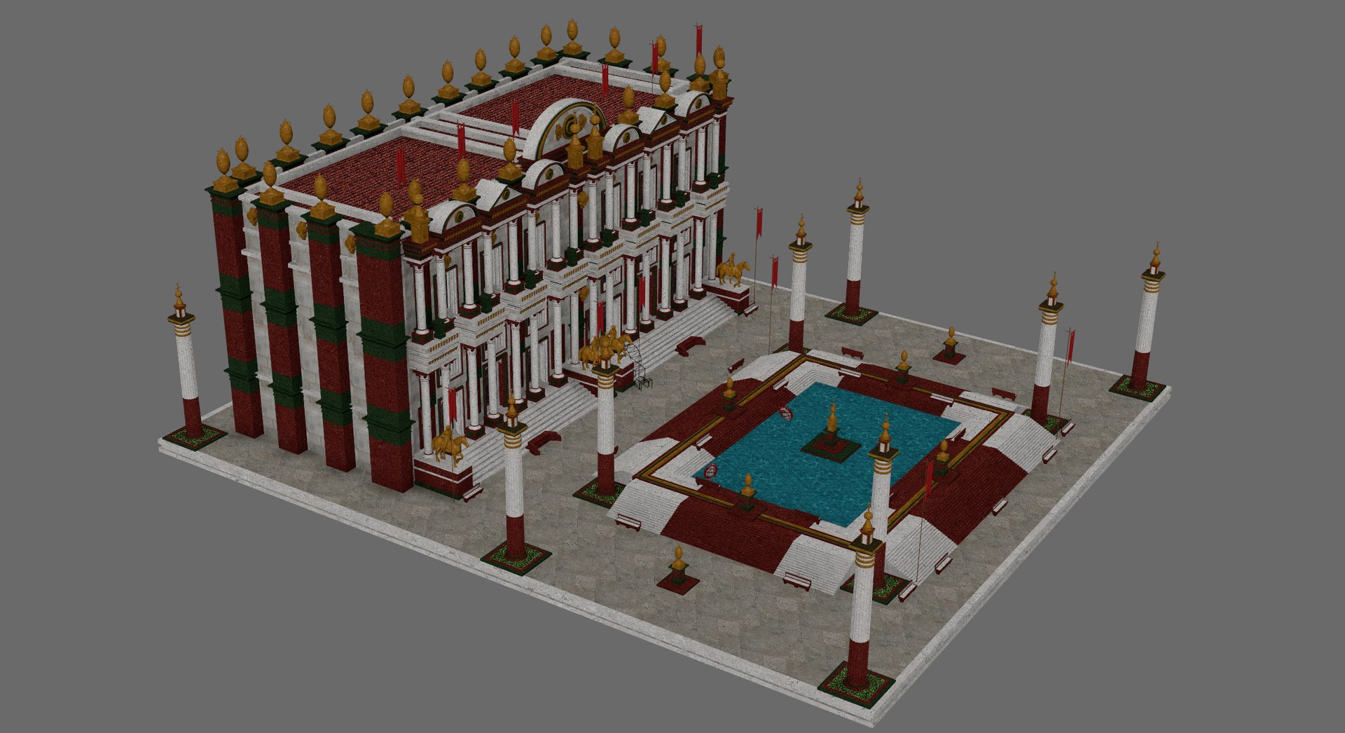 Fantasy Ephesus Library 3D - TurboSquid 2255282