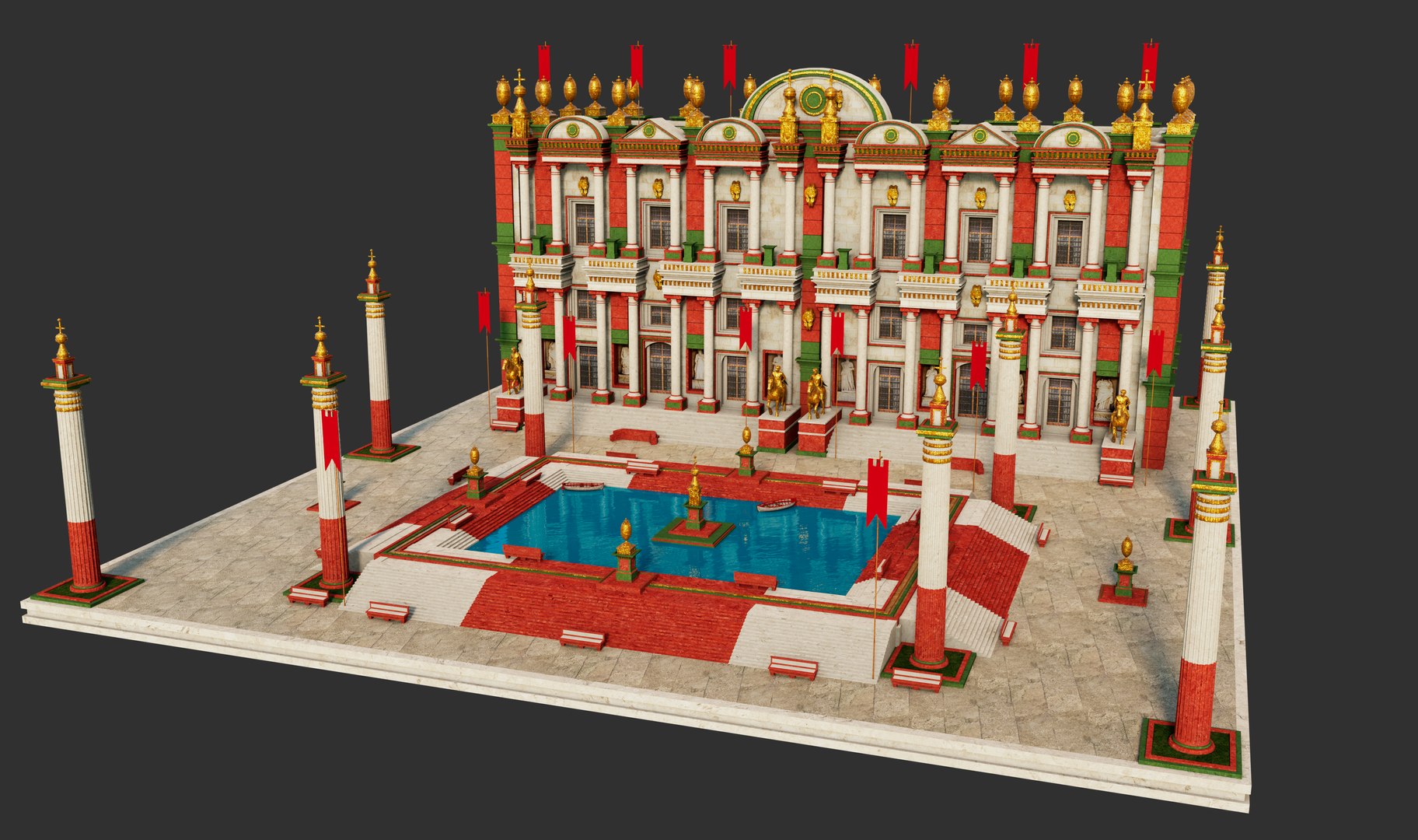 Fantasy Ephesus Library 3D - TurboSquid 2255282