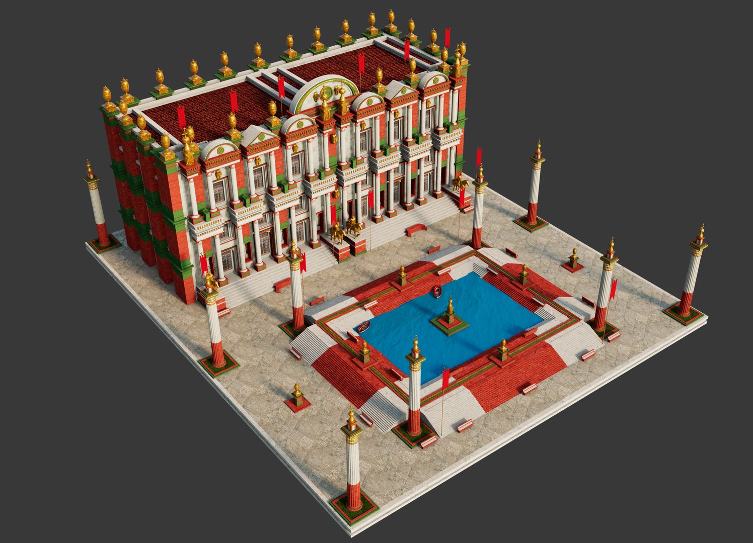 Fantasy Ephesus Library 3D - TurboSquid 2255282