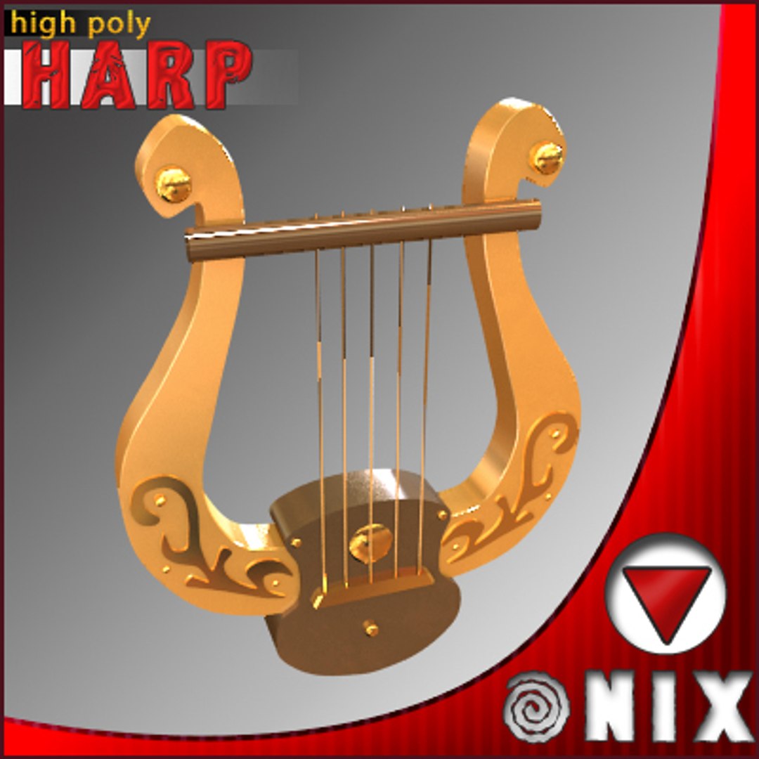 3ds Max Gold Harp