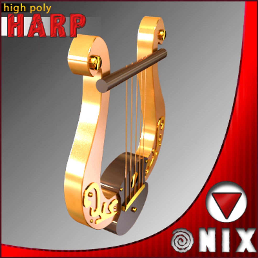3ds Max Gold Harp