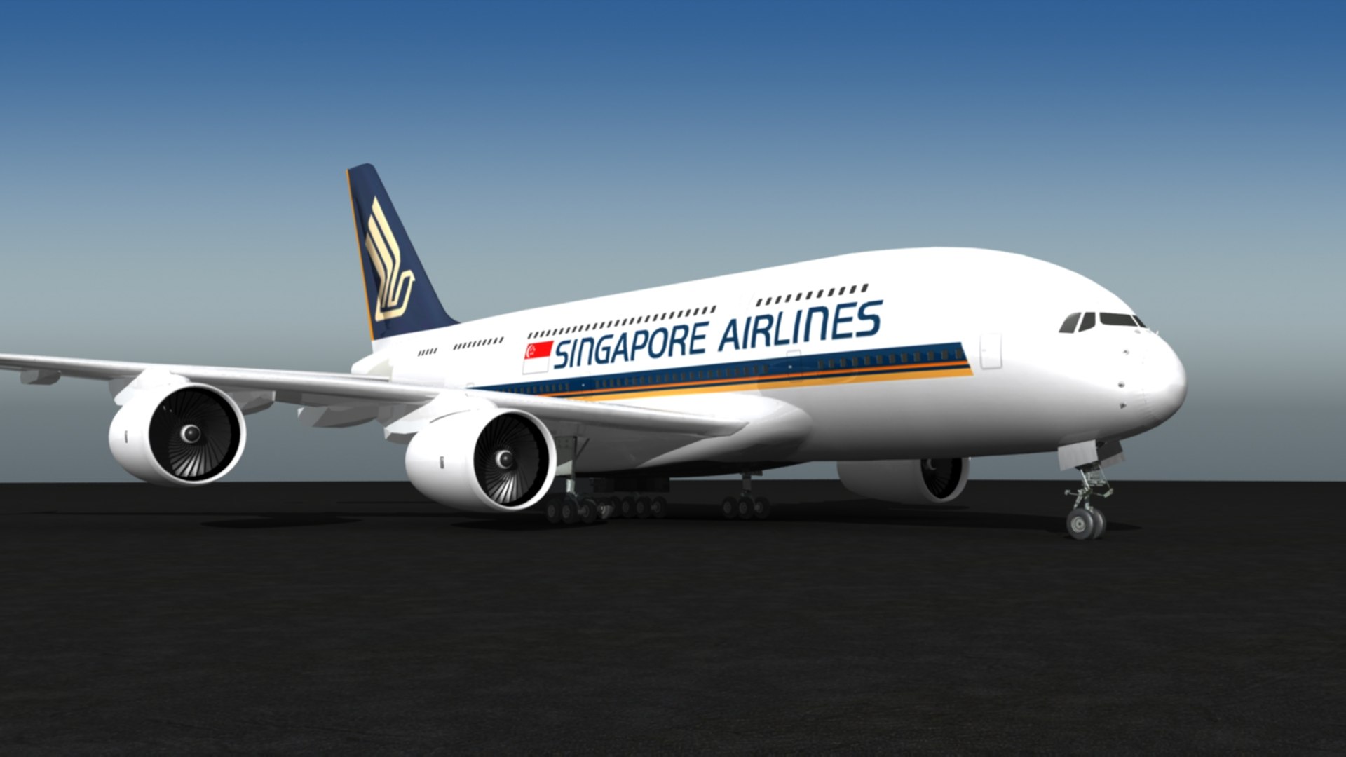 3D Singapore Airlines Airbus A380 Model - TurboSquid 2126896