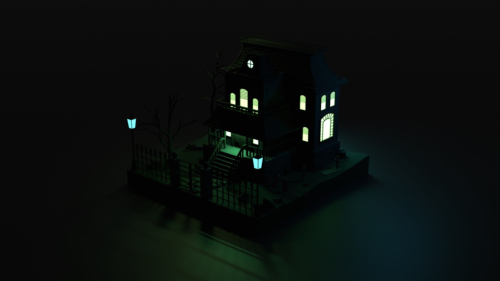 The Haunted House - Abandoned Graveyard - No Texture 3D Model ...