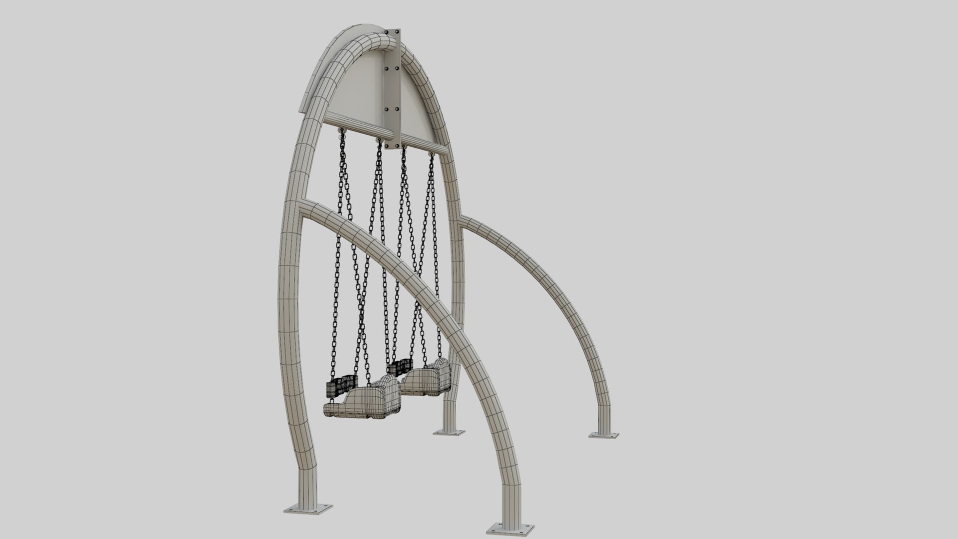 Playground Rounded Swing - 01 3D model - TurboSquid 2020612