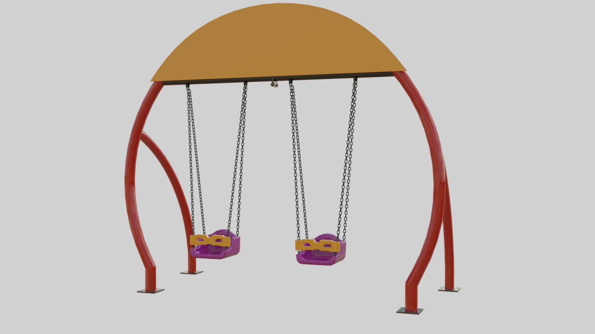 Playground Rounded Swing - 01 3D model - TurboSquid 2020612