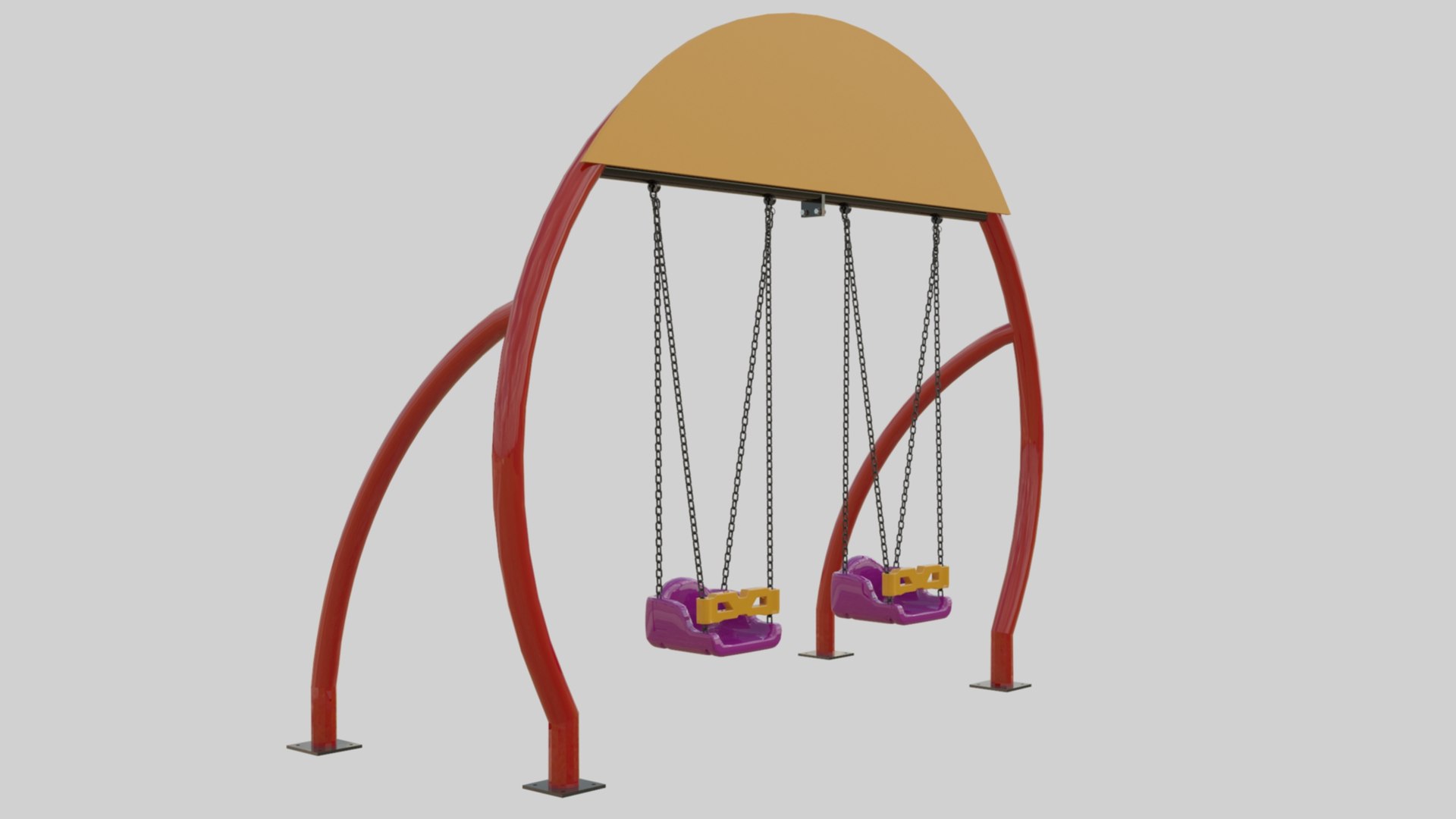 Playground Rounded Swing - 01 3D model - TurboSquid 2020612