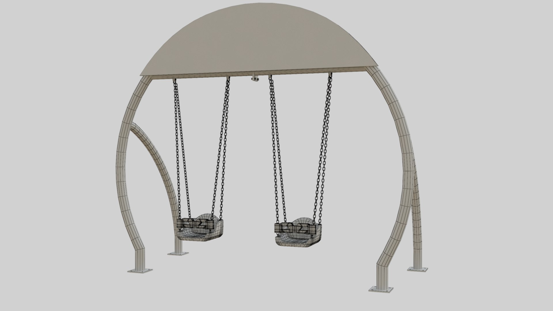 Playground Rounded Swing - 01 3D model - TurboSquid 2020612