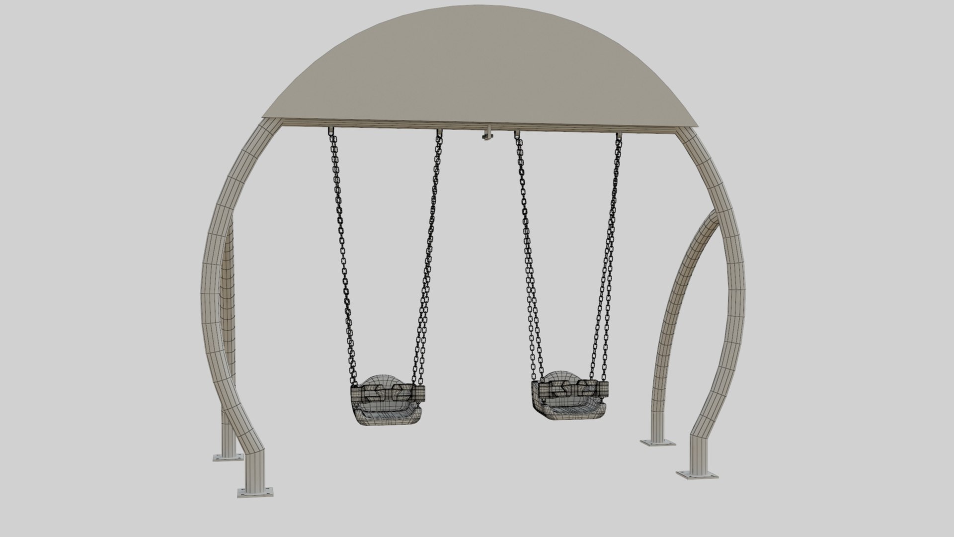 Playground Rounded Swing - 01 3D model - TurboSquid 2020612