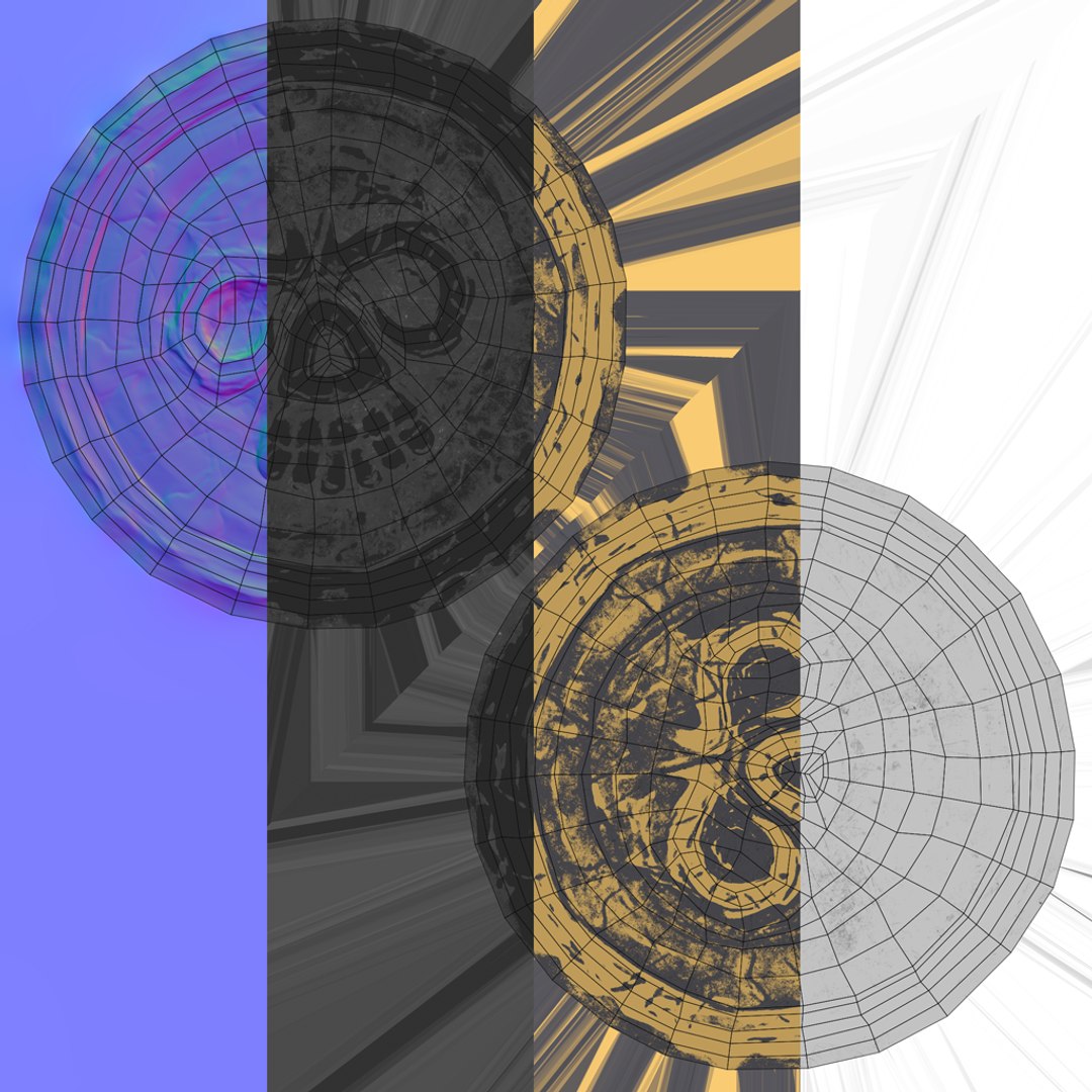 3D Golden Coin Skull Model - TurboSquid 1608002