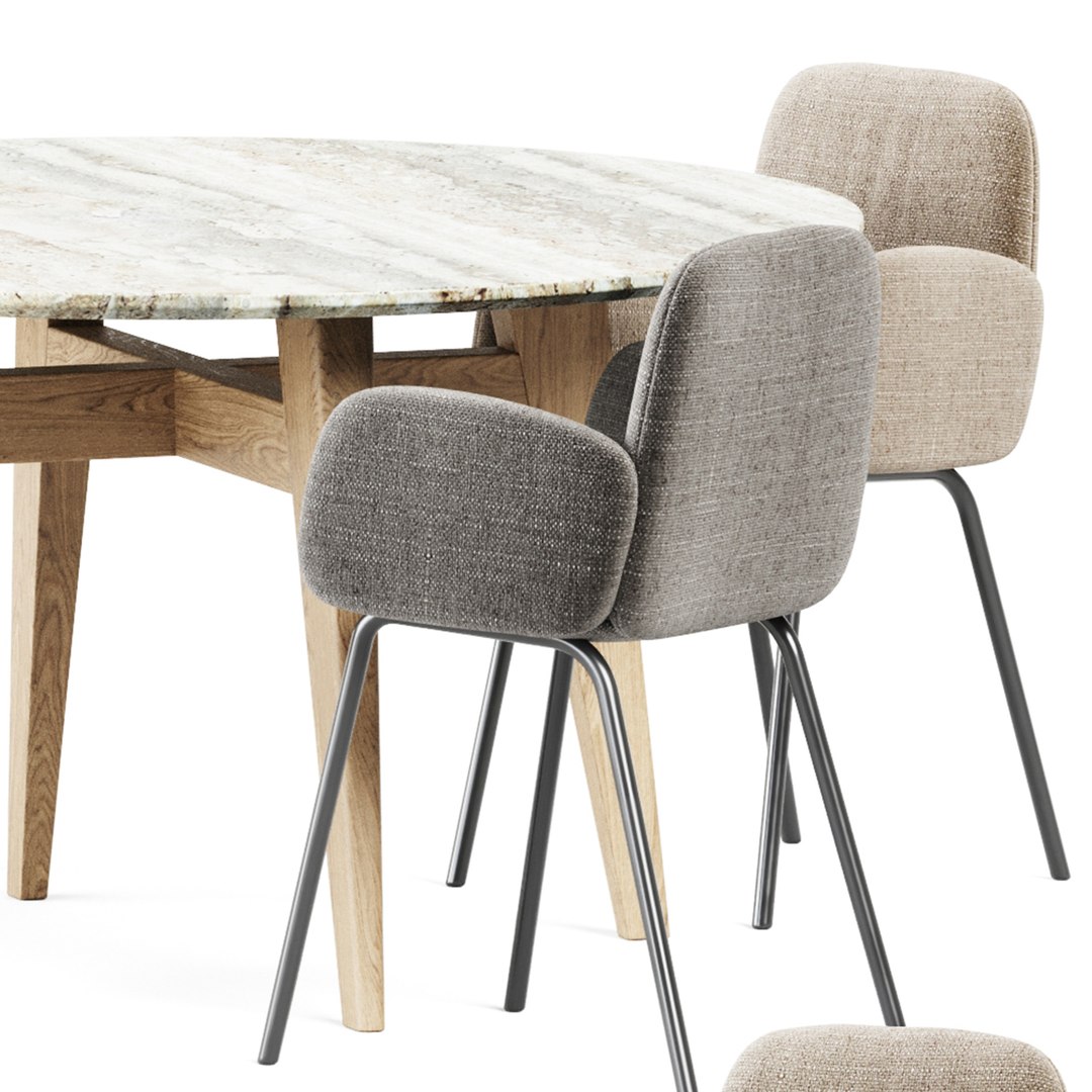 Leda Chair With Armrests by Miniforms and Abrey Table by Calligaris 3D ...