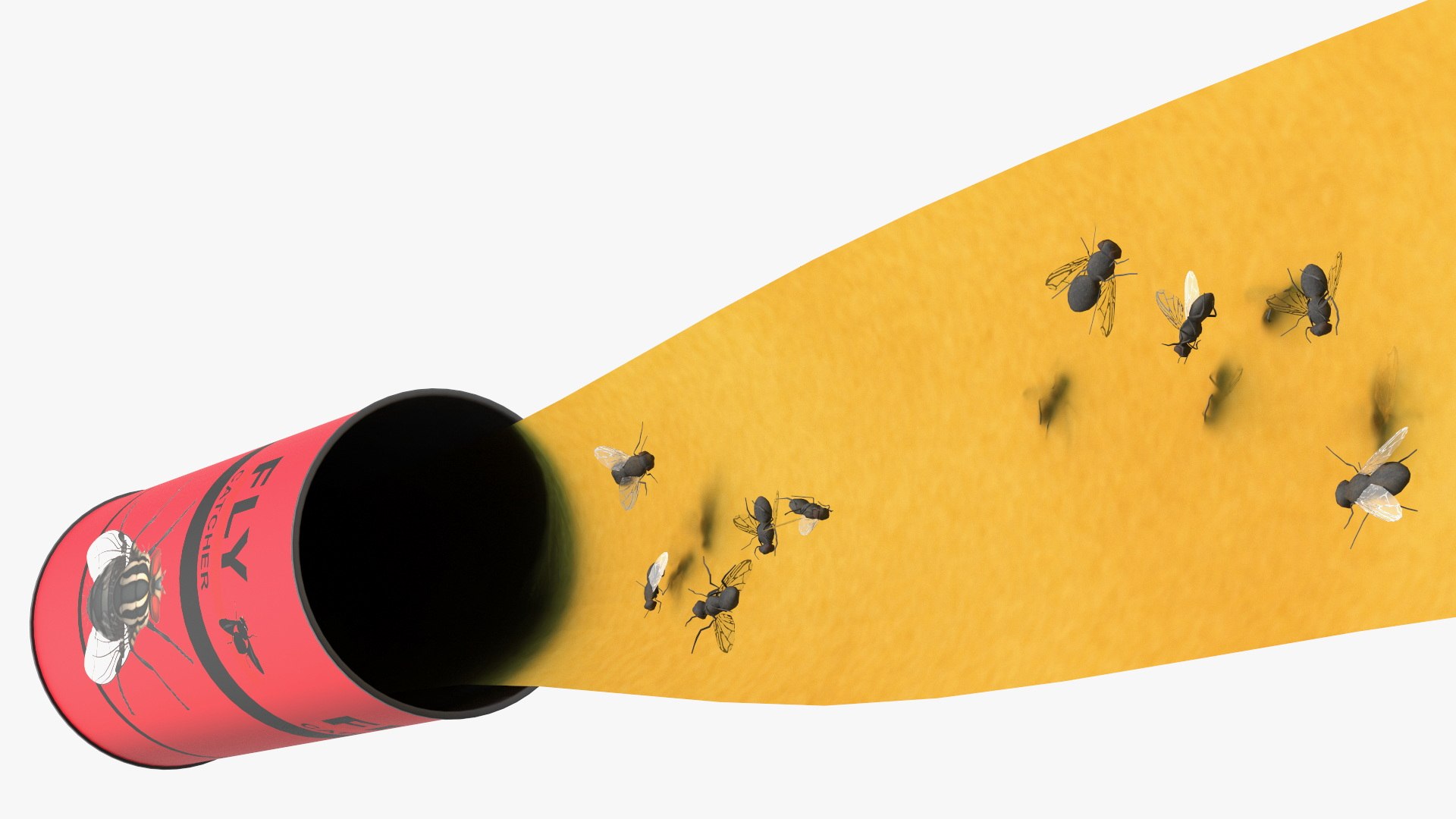 3D Fly Strips Catcher Opened With Fly - TurboSquid 2105687