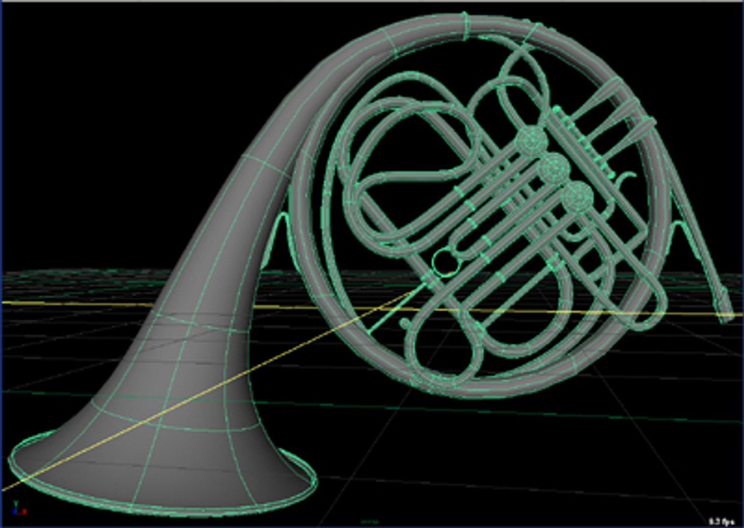 French Tuba Horn 3d Model