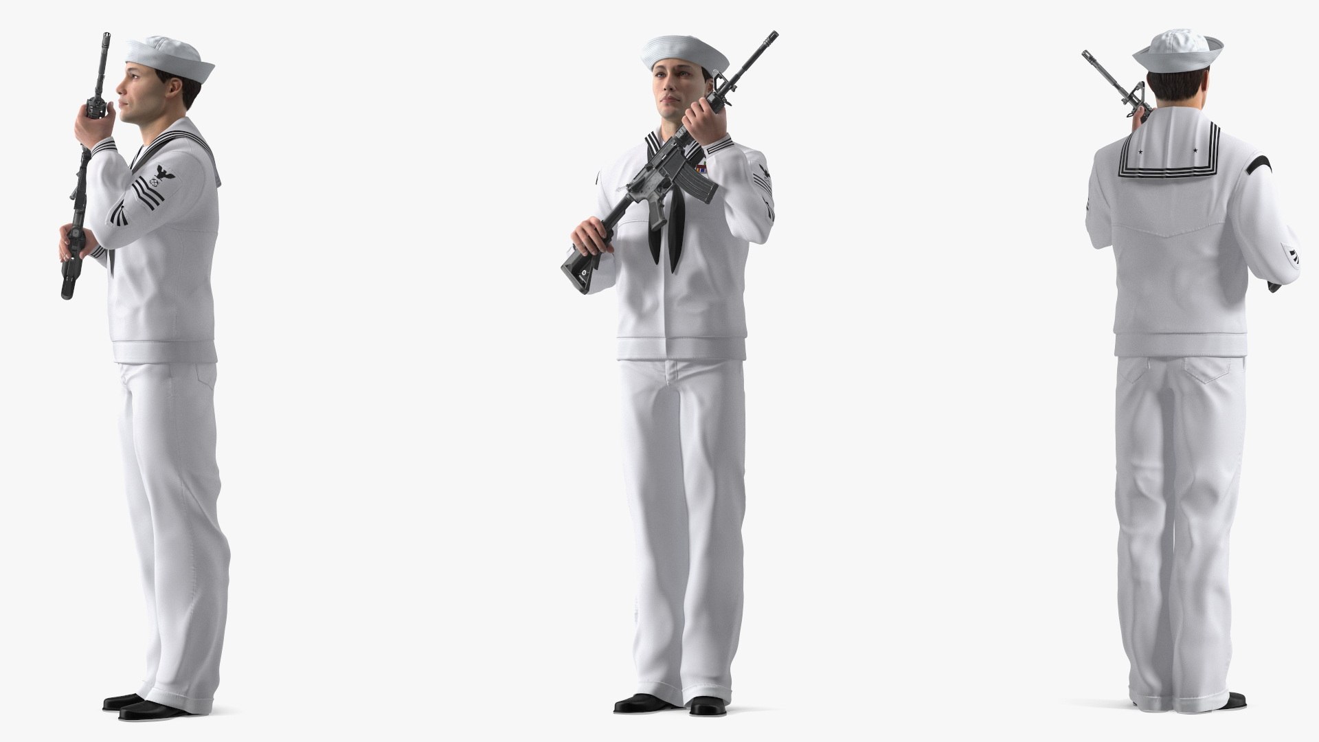 3D US Navy Sailor With Assault Rifle - TurboSquid 2392369