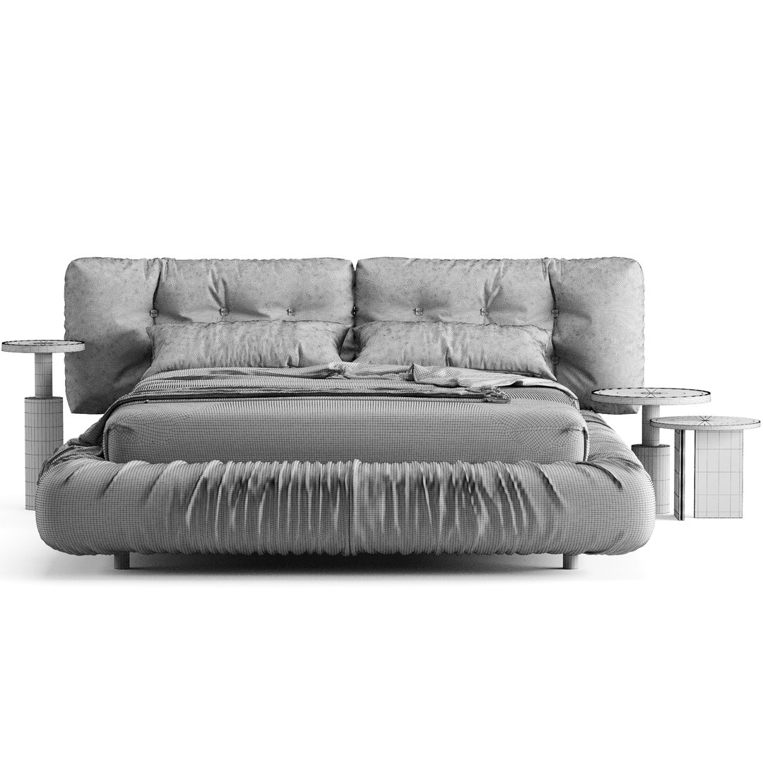 3D Model Baxter Milano Bed - TurboSquid 1809792