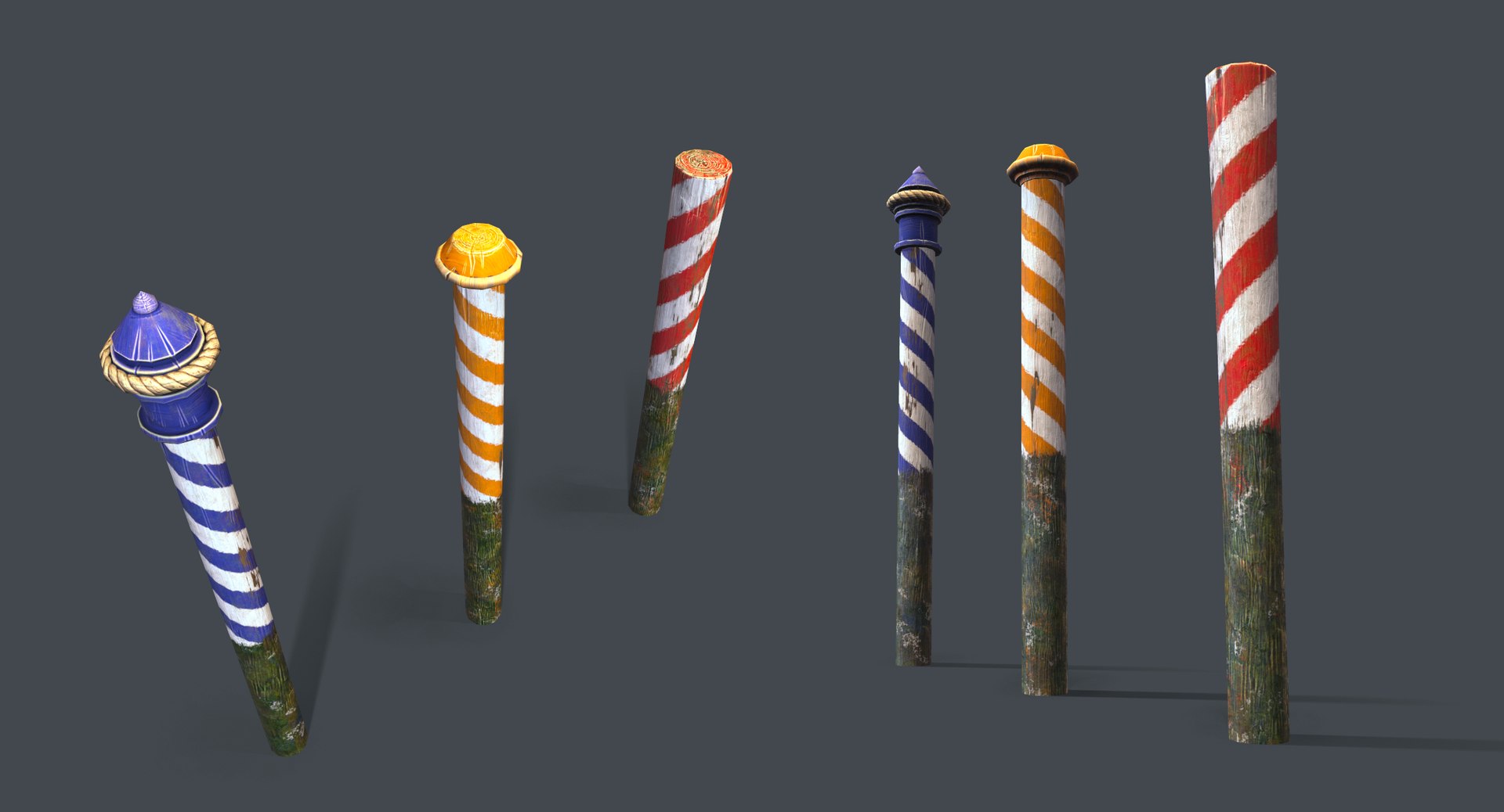 3D Ready Cartoon Venice Poles - TurboSquid 1449361