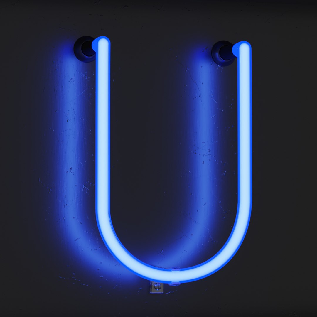 3D Neon U - TurboSquid 1914534