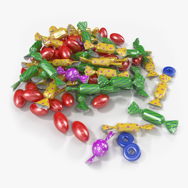 3d colorful candy pile