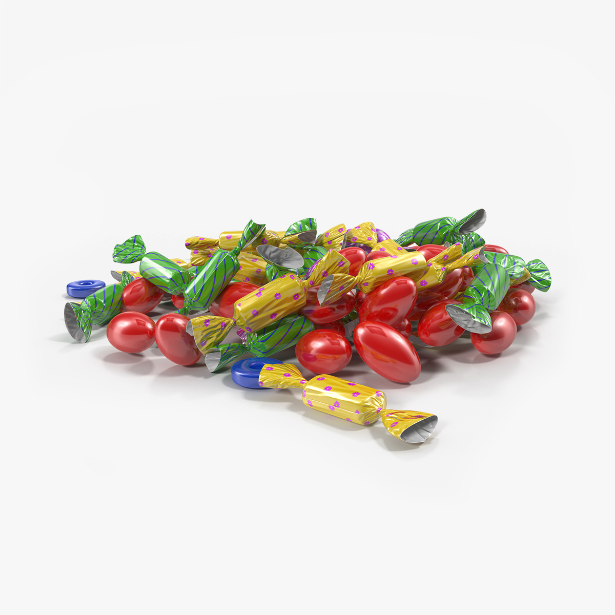 3d colorful candy pile