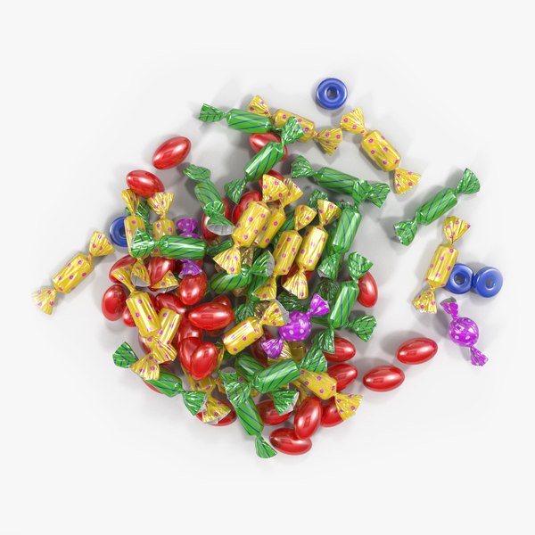 3d colorful candy pile