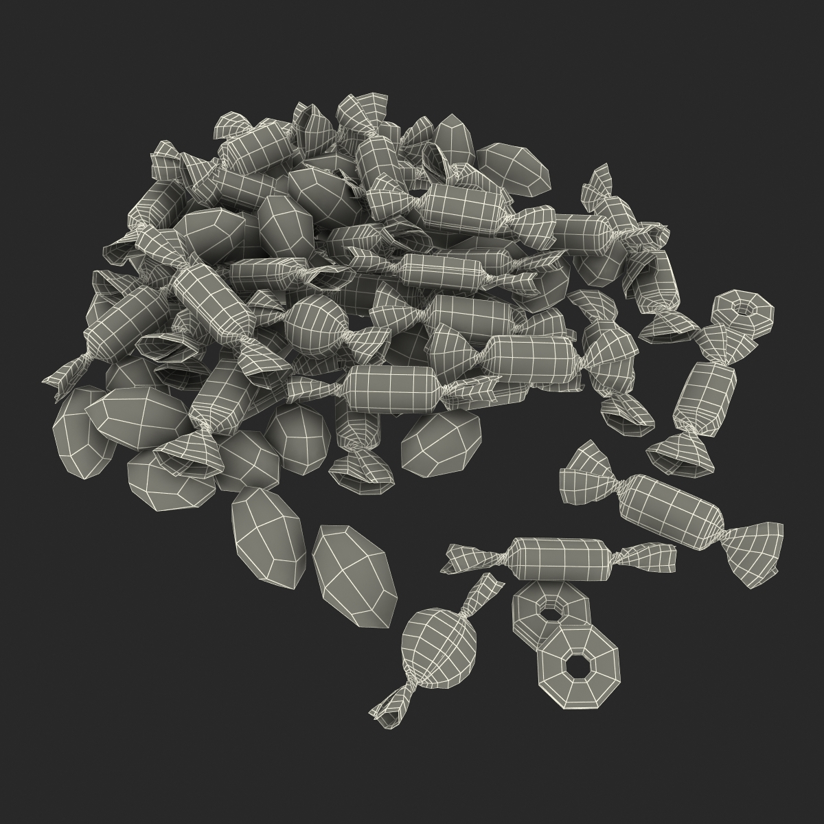 3d colorful candy pile